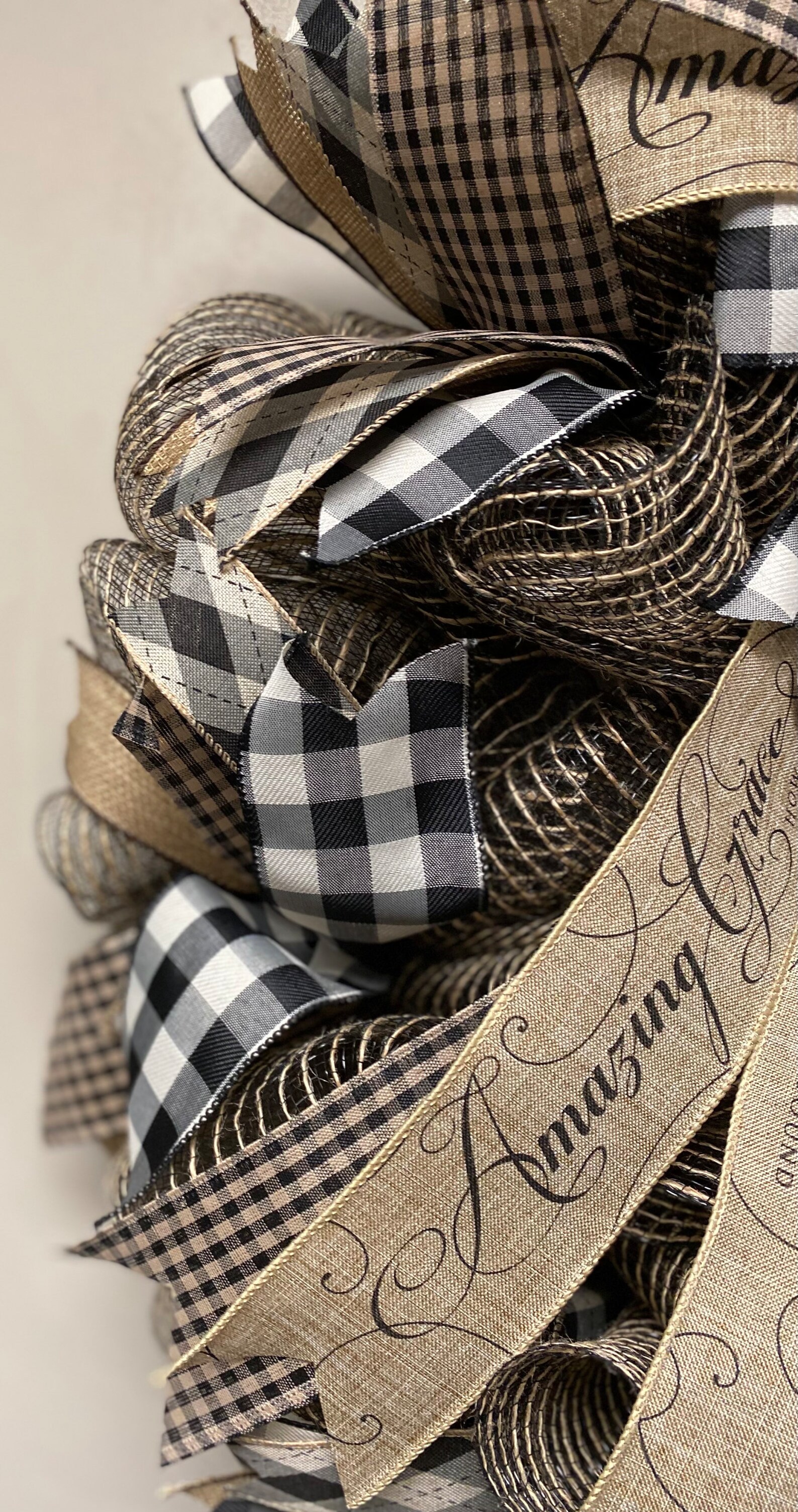 Amazing Grace Ribbon, Farmhouse/country Front Door or Décor/buffalo ...