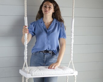 Wooden Rope Swing, Adult Swing, Tree Swing Adult, Adult Inside Swing ...