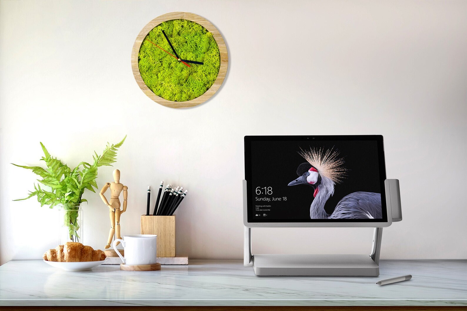 Light Wooden Moss Clock Stabilized Moss Clock Scandinavian - Etsy