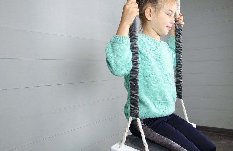 Kids Hanging Swing Wooden Rope Swing Toddler Swing Outdoor - Etsy