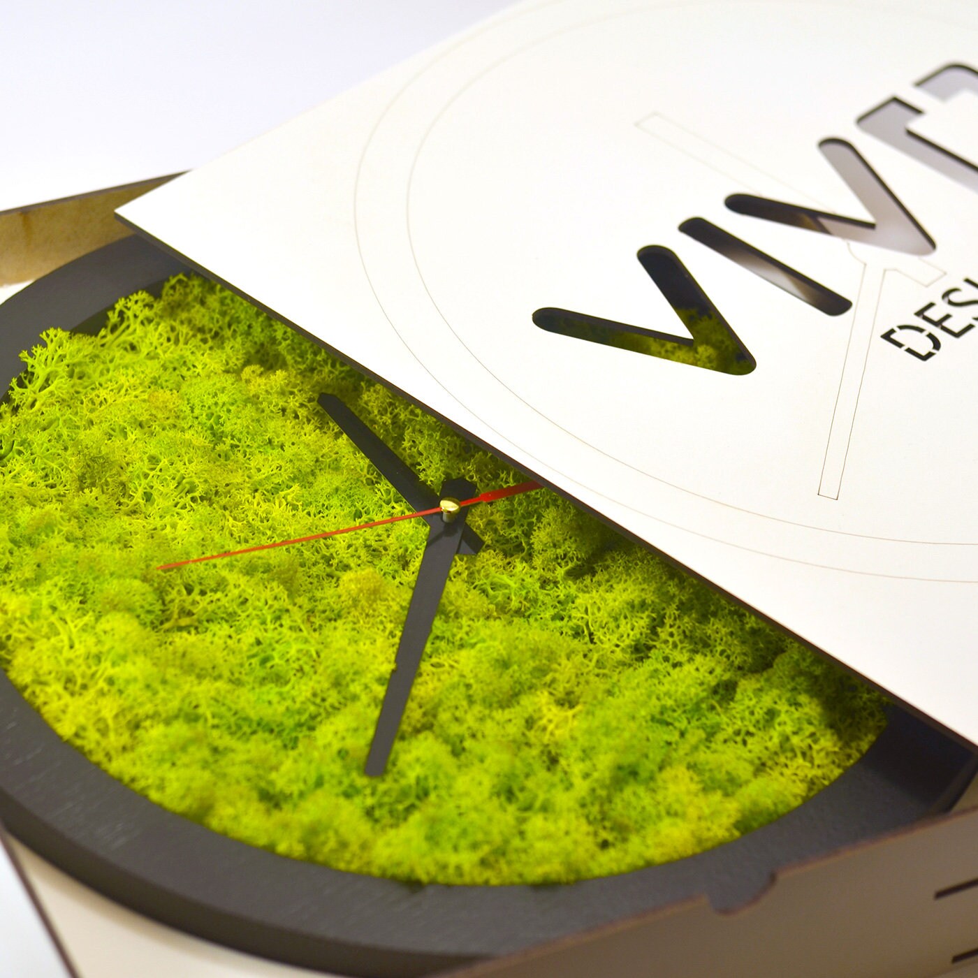 Black Stabilized Moss Clock, Home Decor, Loft Style, Wall Clock ...