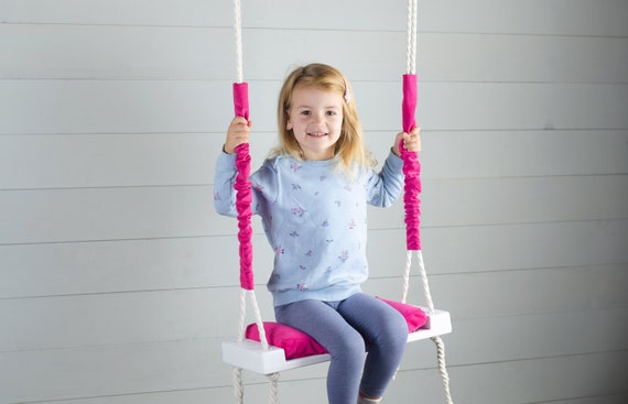 Swing Chair Glamorous Swing Chair Pink Wooden Rope Swing - Etsy
