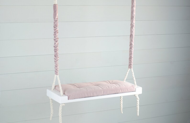 Glamorous Swing Chair Pink Wooden Rope Swing Adult Inside - Etsy