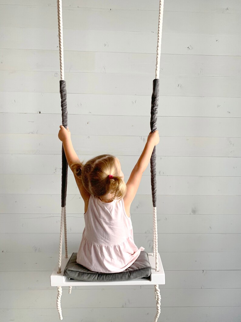 Kids Hanging Swing Wooden Rope Swing Toddler Swing Outdoor - Etsy