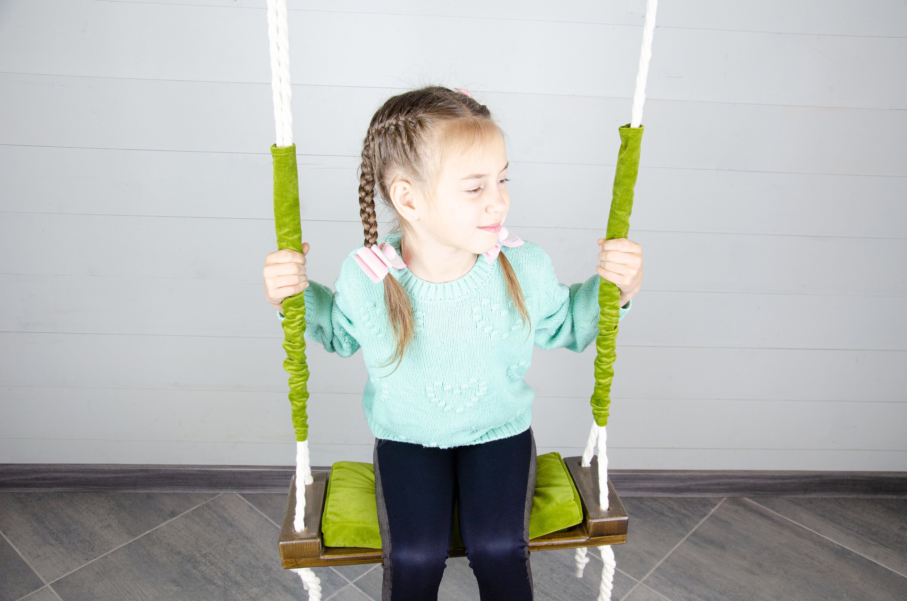 Toddler swing indoor wooden rope swing kids hanging swing | Etsy