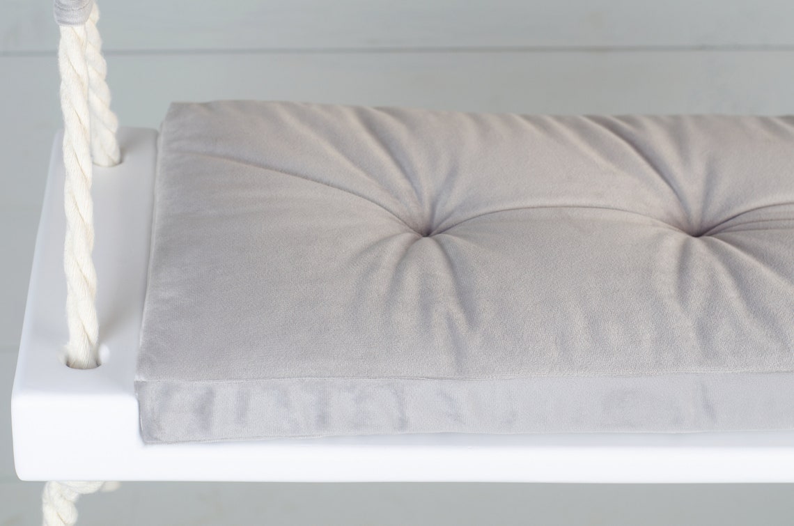 Swing Adult Inside Swing White Wooden Swing With Gray Seat - Etsy