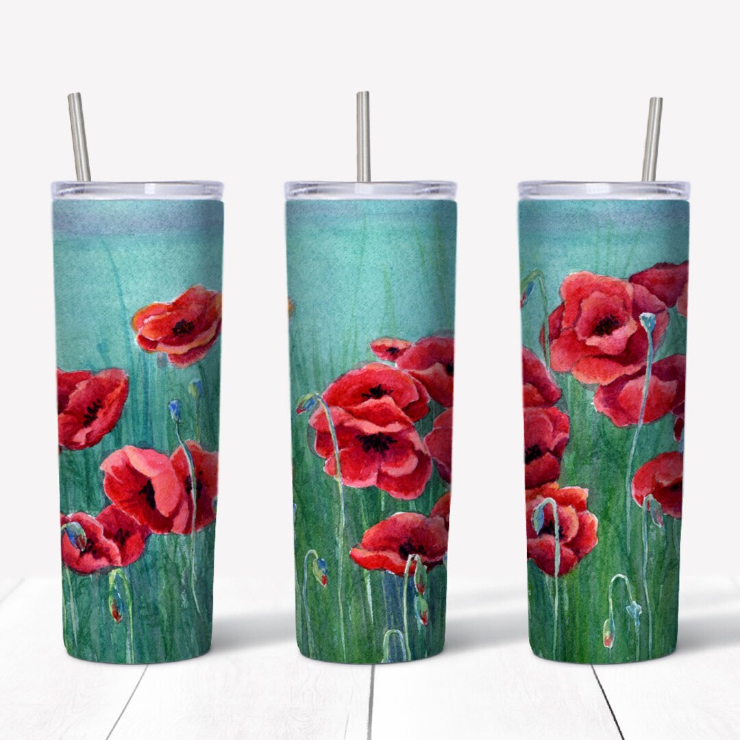 Personalized POPPY Skinny Tumbler Personalized Stainless Steel Double ...