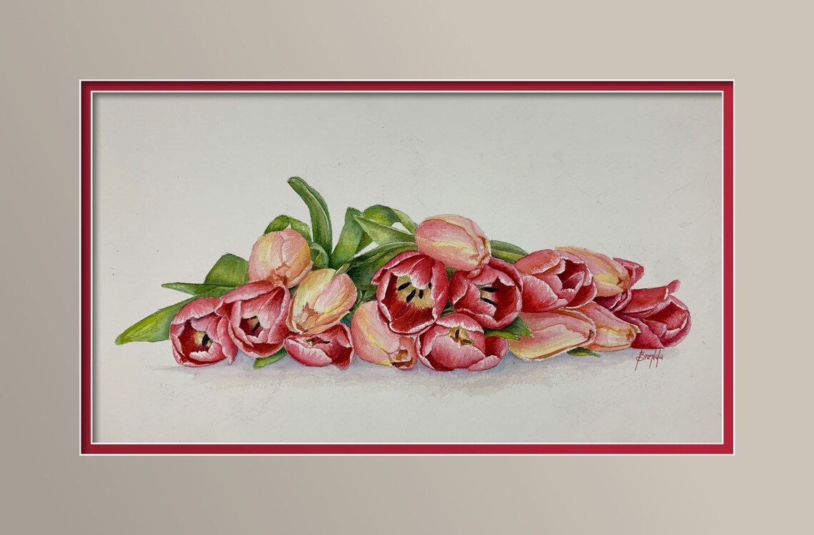 TULIP PATCH | Original | Botanical | Watercolor Painting | Floral Art ...