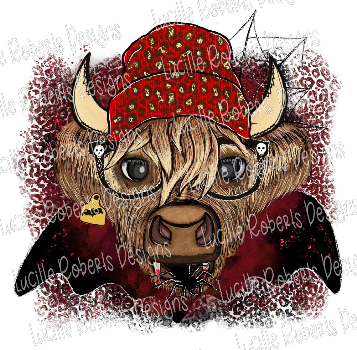 Halloween Cow Png, Vampire Cow Sublimation, Long Hair Cow, Cow With ...