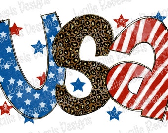 4th of July Png Patriotic Png Hand Drawn Letters Red White - Etsy