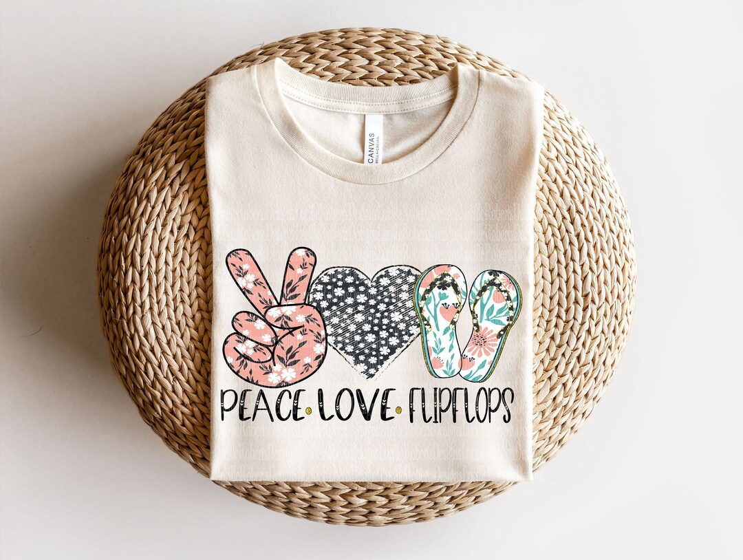 Peace Love Flip Flops Summer Png, Sublimation Design, Summer Digital ...