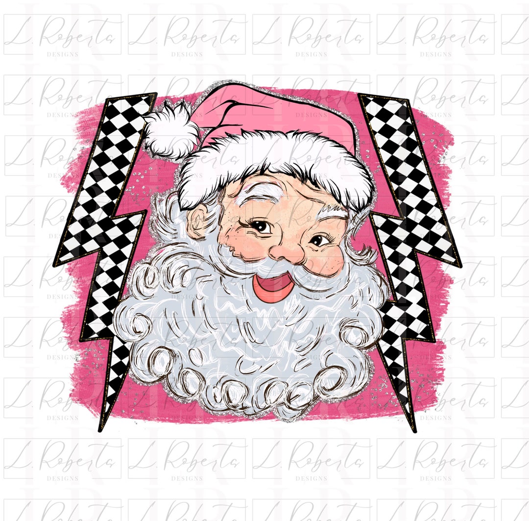 Pink Retro Santa Png, Pink Christmas Santa Png, Pink Christmas Png ...