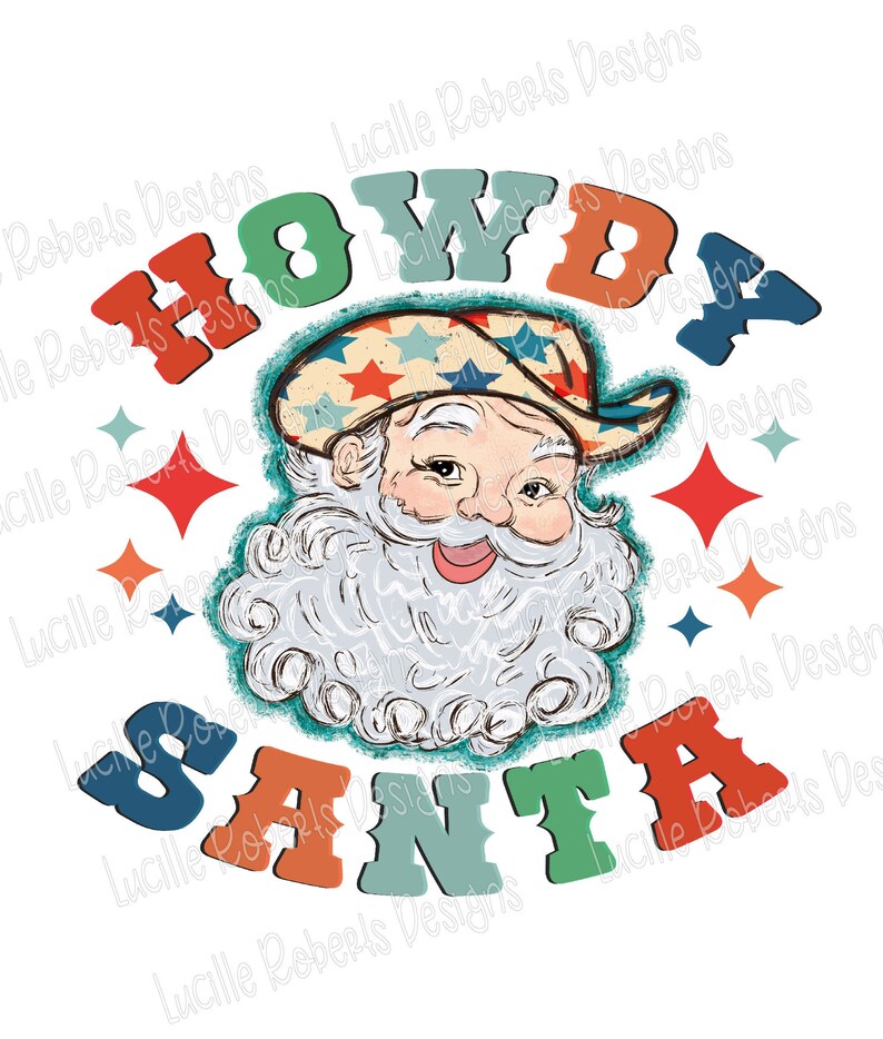 Howdy Santa Png Santa Sublimation Santa Claus Png Western - Etsy