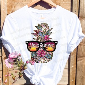 Hello Summer Pineapple Png Summer Time Png Pineapple With - Etsy