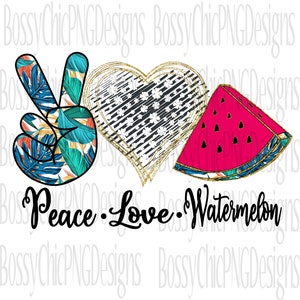 Peace Love Watermelon Sublimation, Watermelon Png, Summer Png, Summer ...