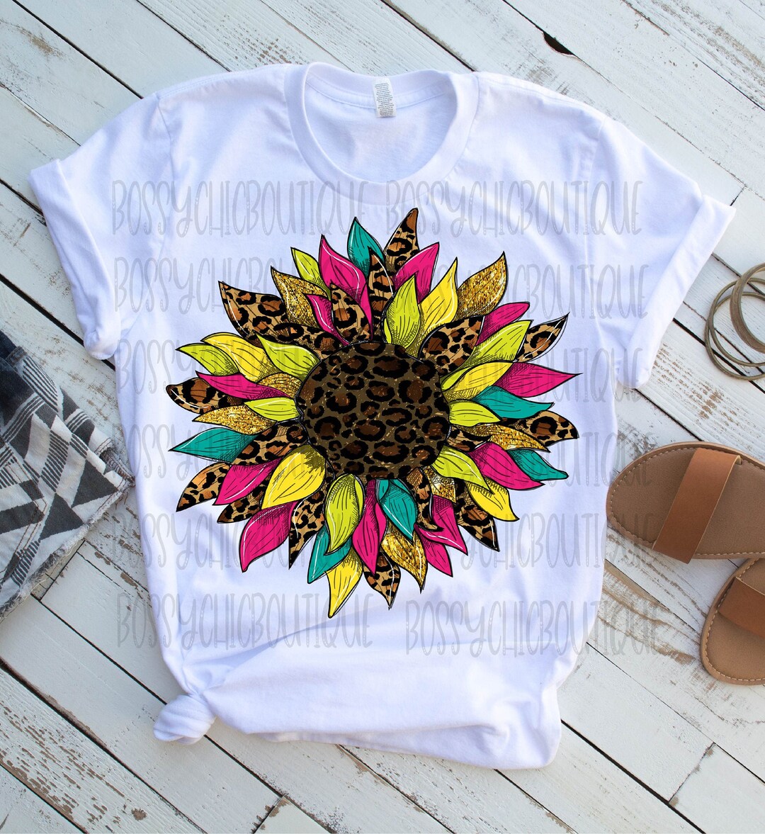 Colourful Sunflower Sublimation, Leopard Sunflower, Sunflower Png ...