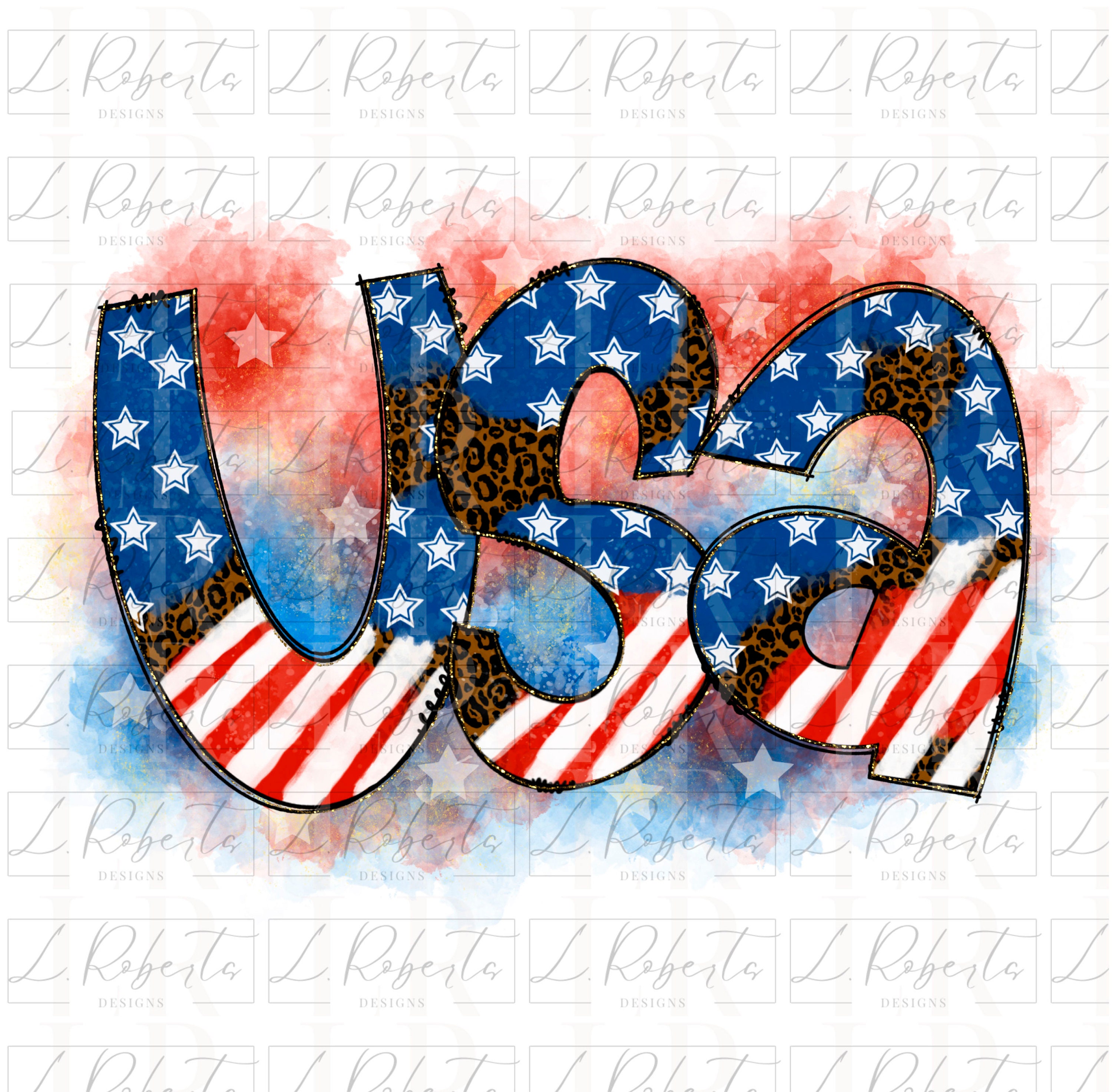 4th of July Png, Patriotic Png, Hand Drawn Letters, Red White and Blue ...