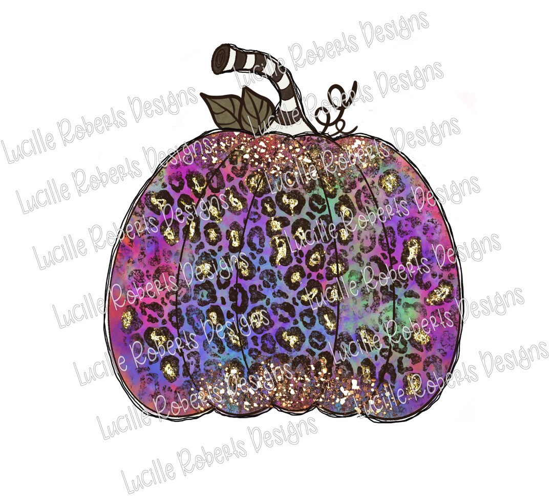 Fall Leopard Pumpkin Png, Fall Png, Pumpkin Png, Hand Drawn, Tie Dye ...