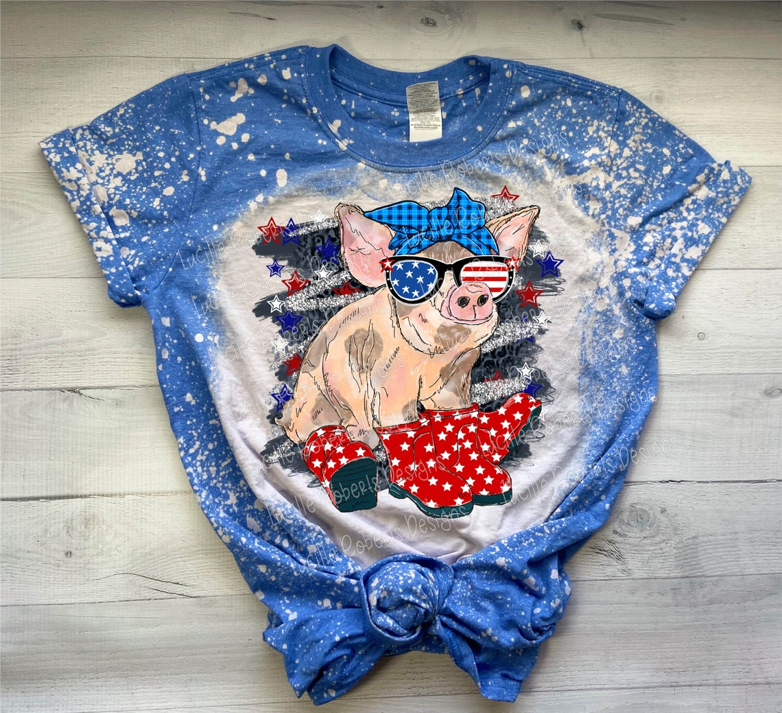 4th of July Pig Png Pig With Bandana Png Pig With Glasses | Etsy