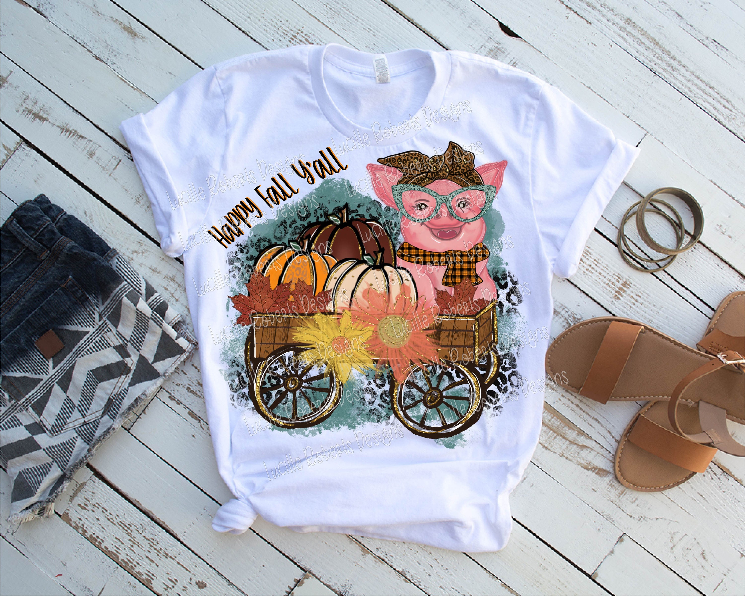 Happy Fall Y'all Png Fall Pumpkins Png Fall Png Pig - Etsy