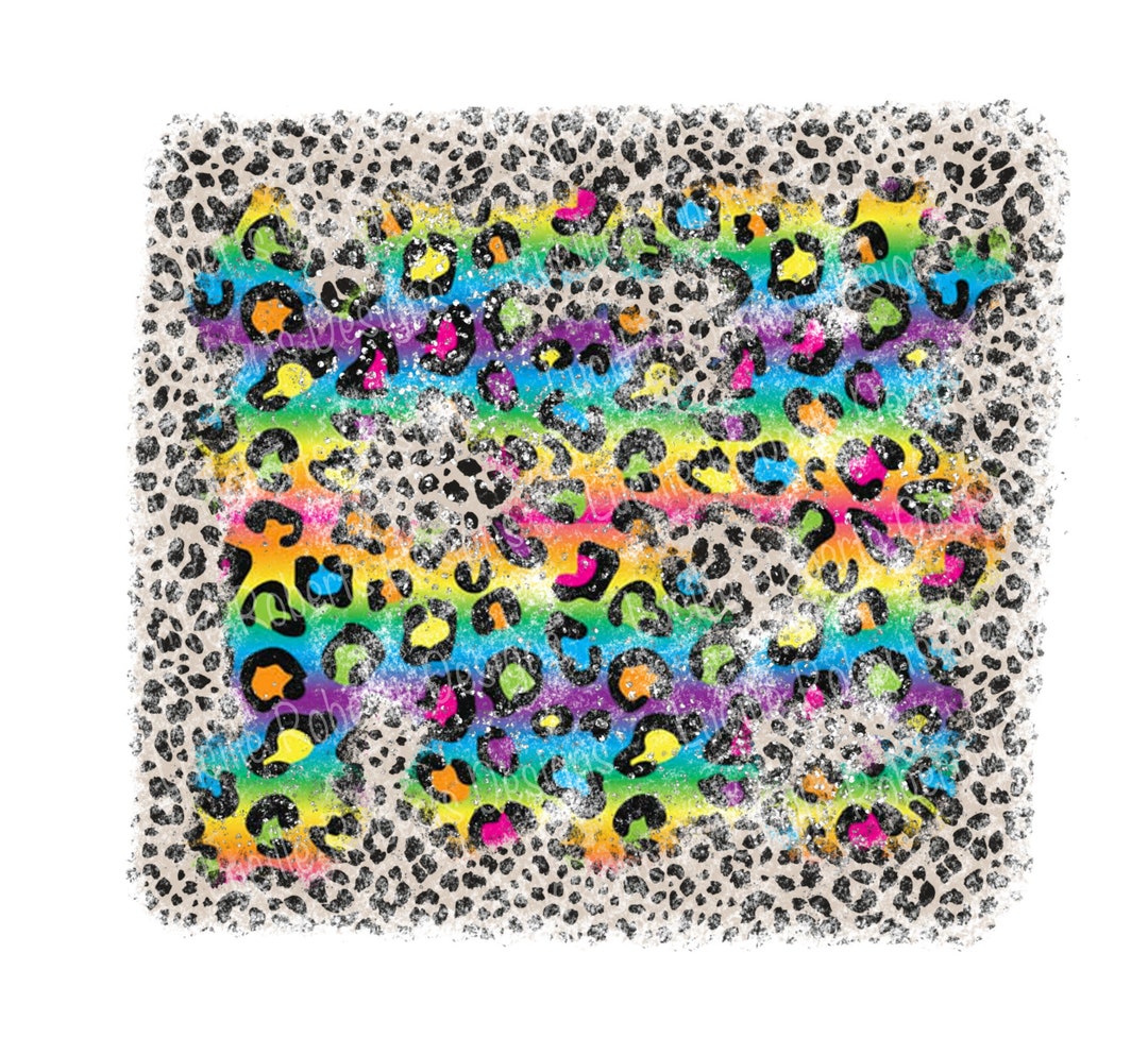 Rainbow Leopard Background Distressed Sublimation Png - Etsy