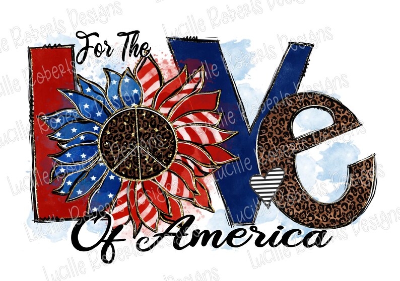 4th of July Png Love for America Png Patriotic Png | Etsy