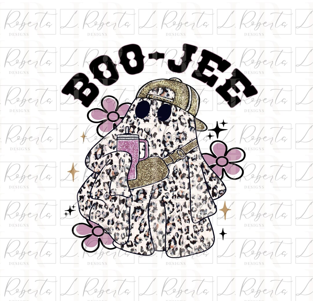 Boo-jee Ghost Png, Leopard Halloween Ghost Png, Sublimation Ghost Png ...