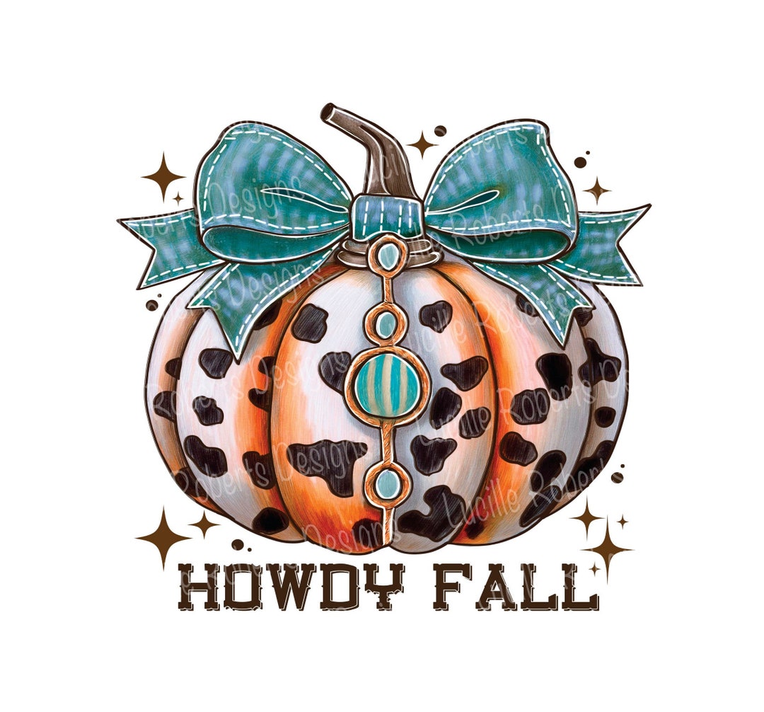 Howdy Fall Western Pumpkin Png Sublimation, Fall Cowhide Pumpkin, Fall ...