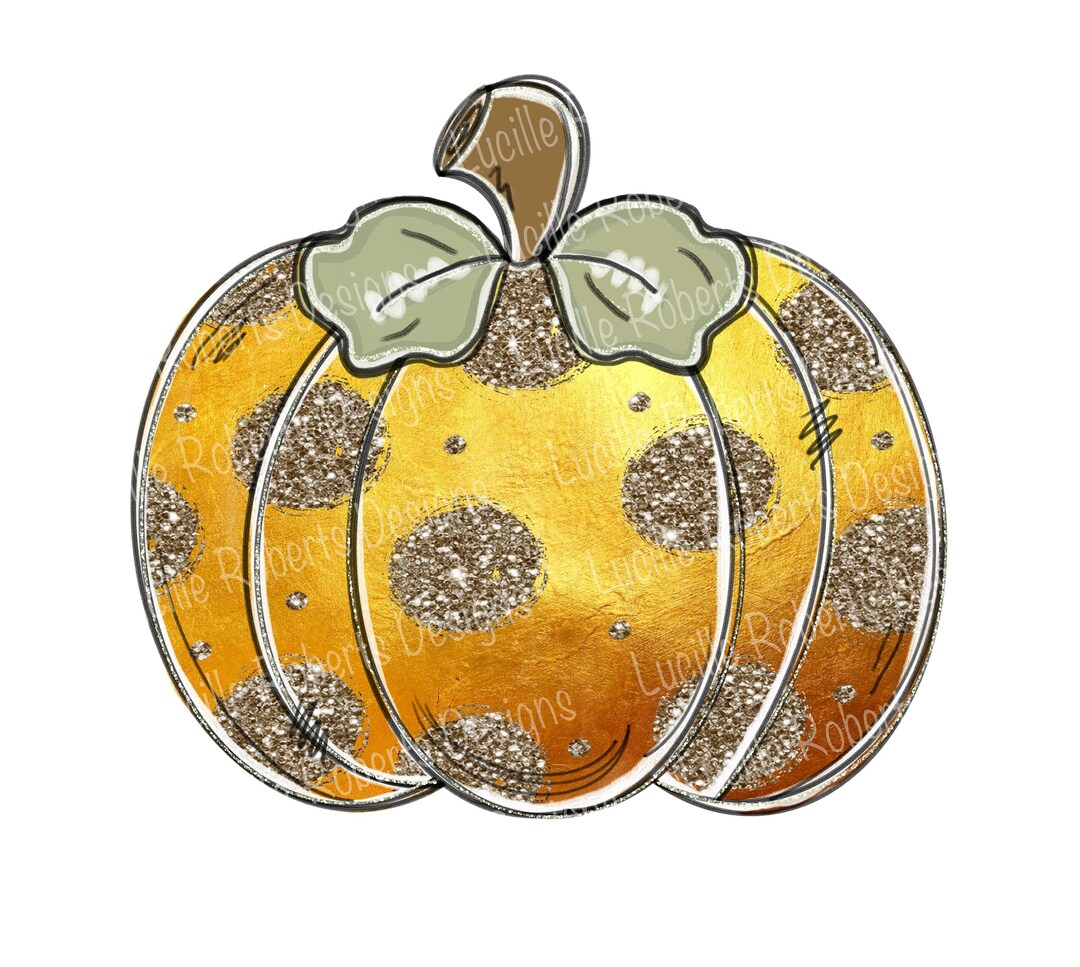 Fall Pumpkin Png, Fall Gold Glitter Pumpkin Sublimation, Fall Png ...