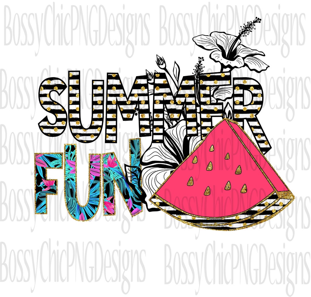 Summer Fun Png File, Summer Png File, Watermelon Png, Floral Png File ...