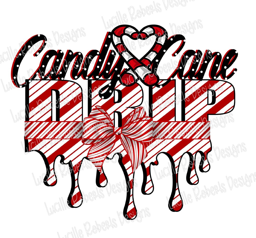 Candy Cane Drip Png, Christmas Sublimation Design, Christmas Png ...