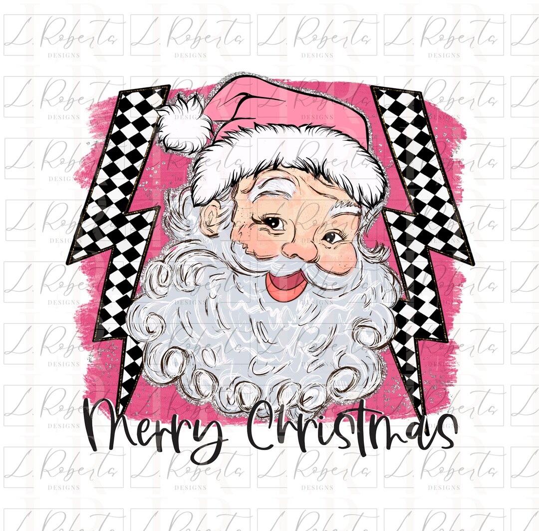 Pink Retro Santa Png, Pink Christmas Santa Png, Pink Christmas Png ...