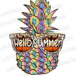 Summer Pineapple Png, Summer Time Png, Pineapple With Glasses, Tie Dye ...