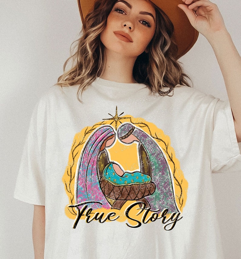 True Story Christmas Sublimation Mary and Joseph Christmas - Etsy