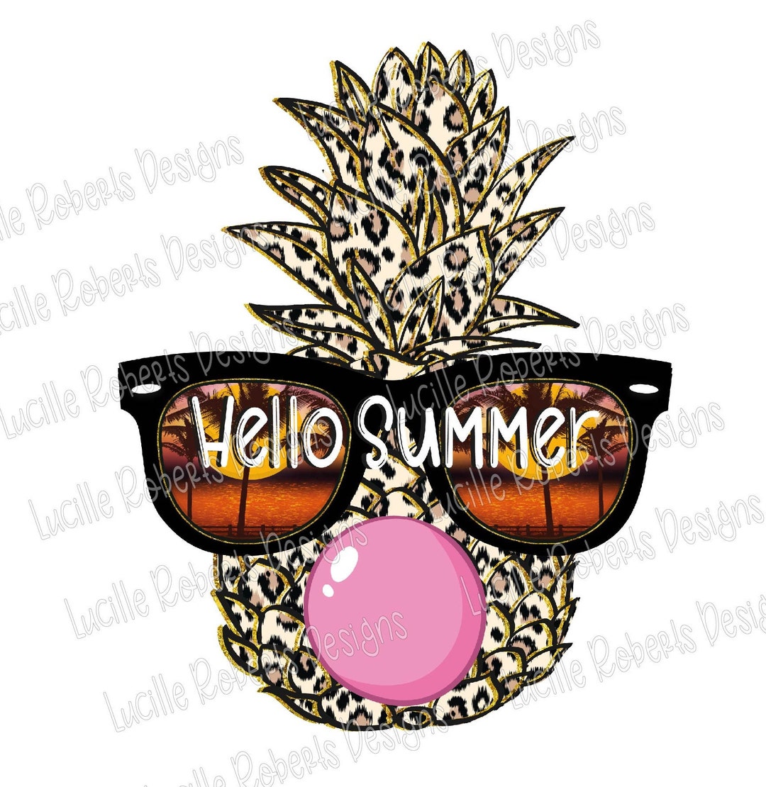 Hello Summer Pineapple Png Summer Time Png Pineapple With - Etsy