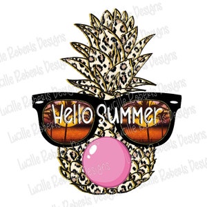 Hello Summer Pineapple Png, Summer Time Png, Pineapple With Glasses ...