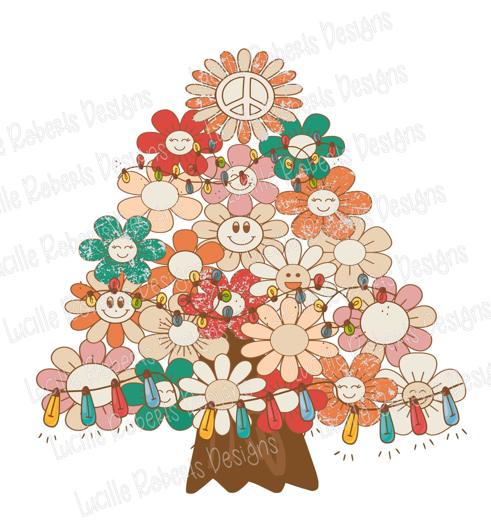 Retro Christmas Tree Vintage Christmas Groovy Christmas - Etsy