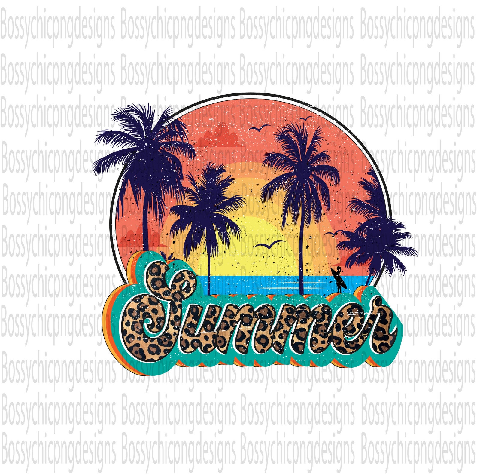Summer Retro Vintage Sunset PNG, Sublimation Design, Sunset Png ...