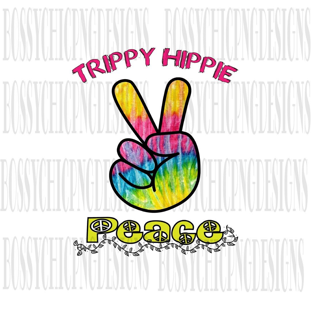 Peace Sign Png Design, Hippie Tie Dye, Digital Download, Printable Art ...