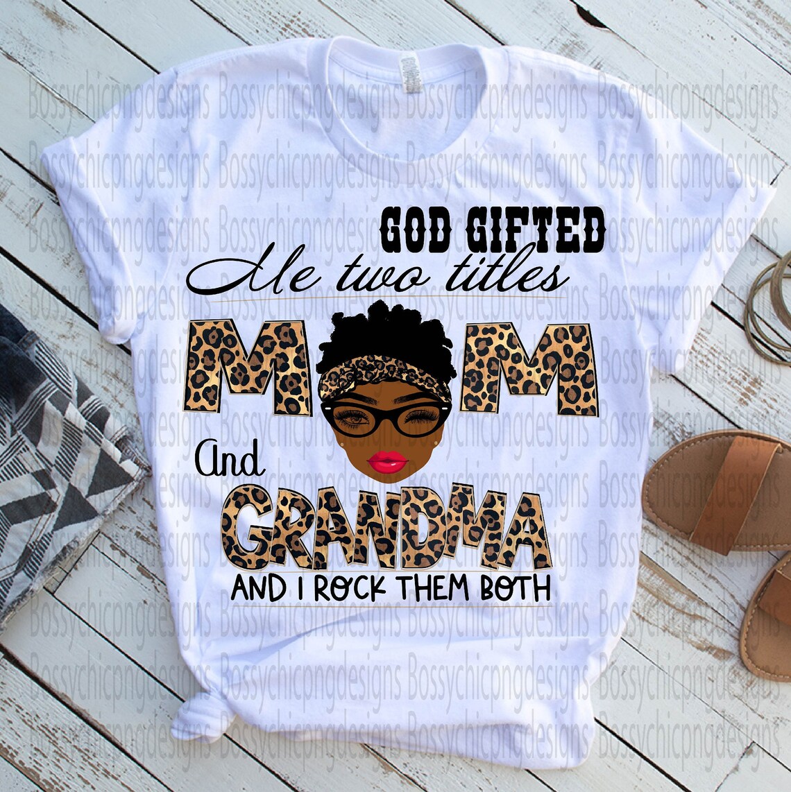 God Gifted Me Two Titles Png, Mom and Grandma Png, Black Moms Png ...