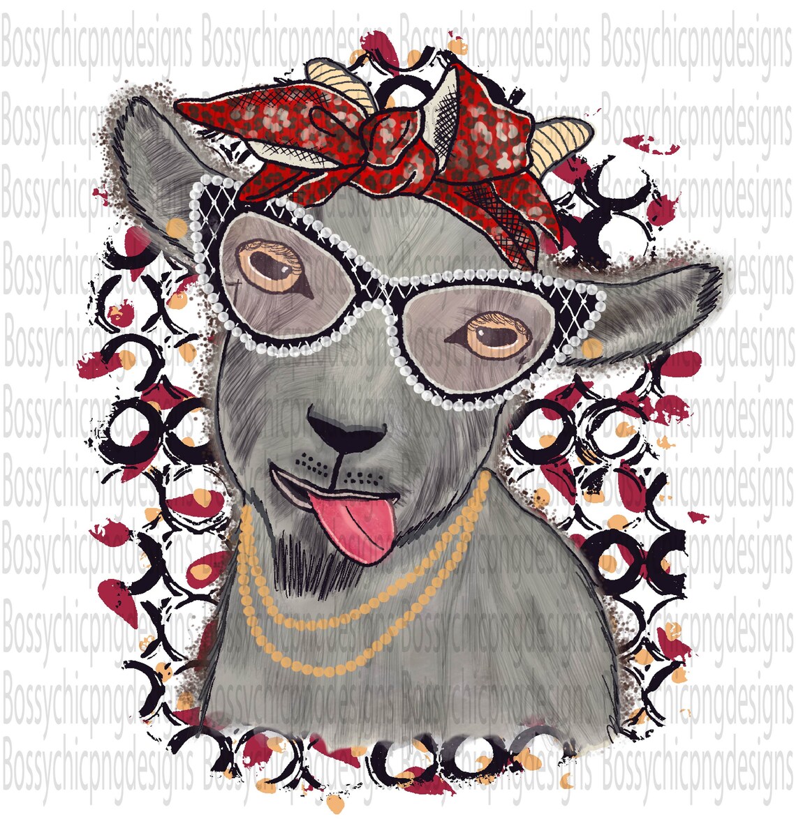 Goat Sublimation Png Goat With Glasses Goat With Headband - Etsy