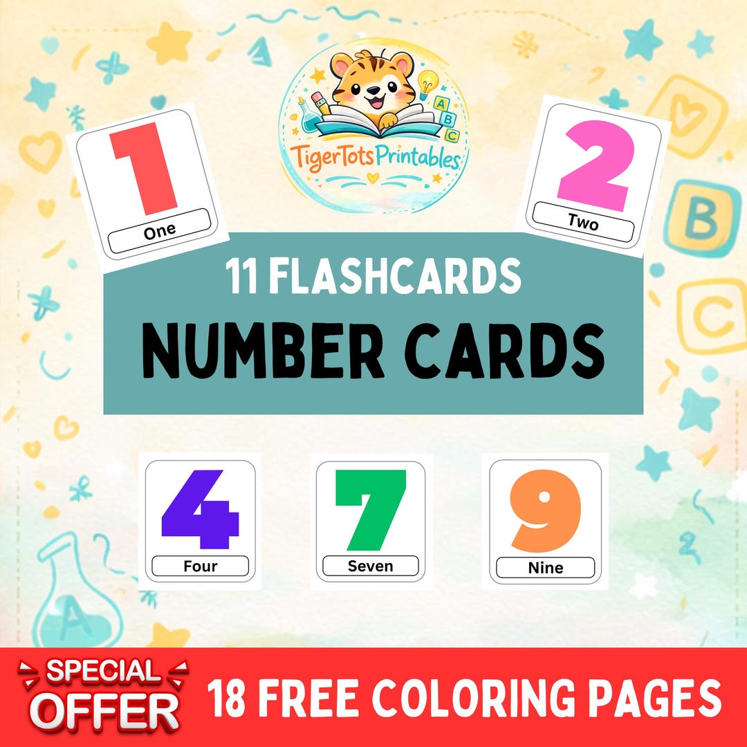 Montessori Number Cards 0-10 Rainbow Educational Preschool Flash Cards ...