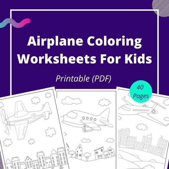 Airplane Coloring Worksheets For Preschoolers
