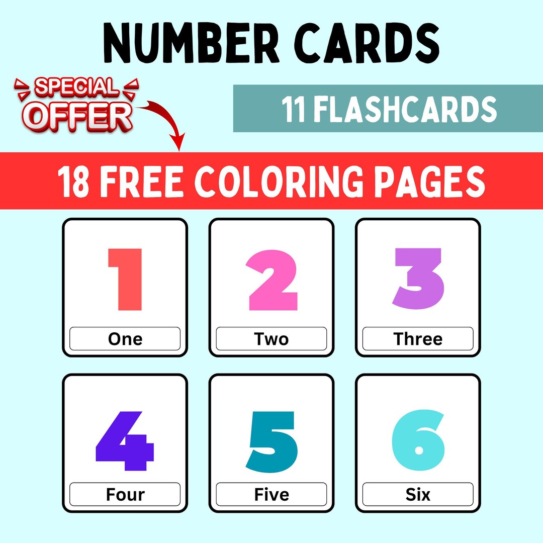 0-10 Number Cards Montessori Flash Cards Pre-school Cards - Etsy