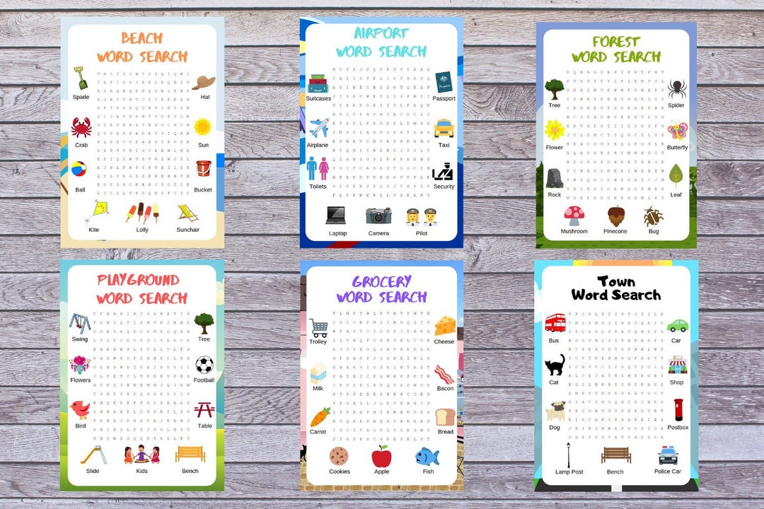 Kids Word Search Puzzle Bundle – Printable Activity Pack (PDF & JPG) - Etsy