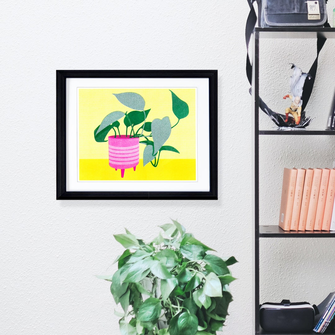 Pathos Plant | Risograph Print 10x8 - Etsy