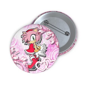 Amy Rose Pin, Sonic the Hedgehog Fan Art Merchandise, Collectible Pins ...