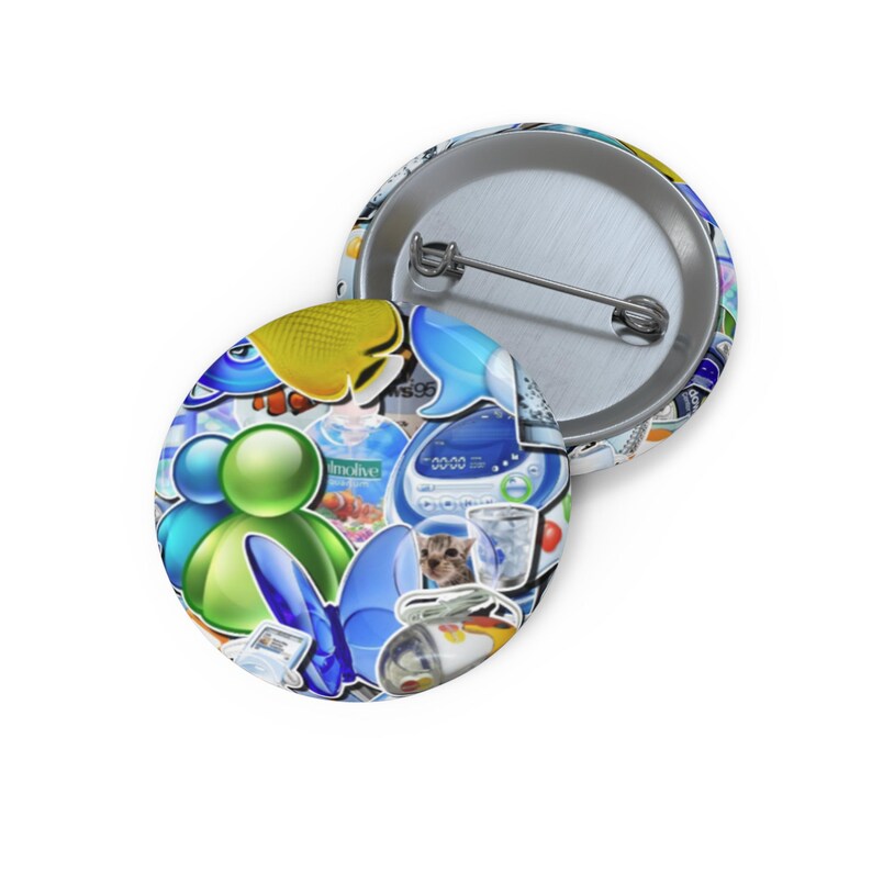 Frutiger Aero Button Badge, Unique Lapel Pin, Nostalgia Windows XP - Etsy