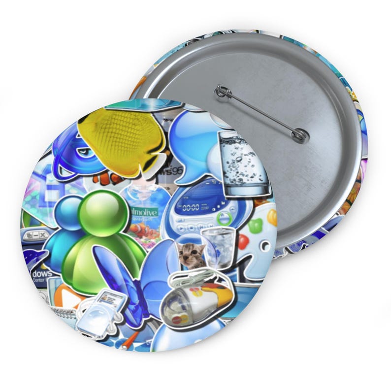 Frutiger Aero Button Badge, Unique Lapel Pin, Nostalgia Windows XP - Etsy