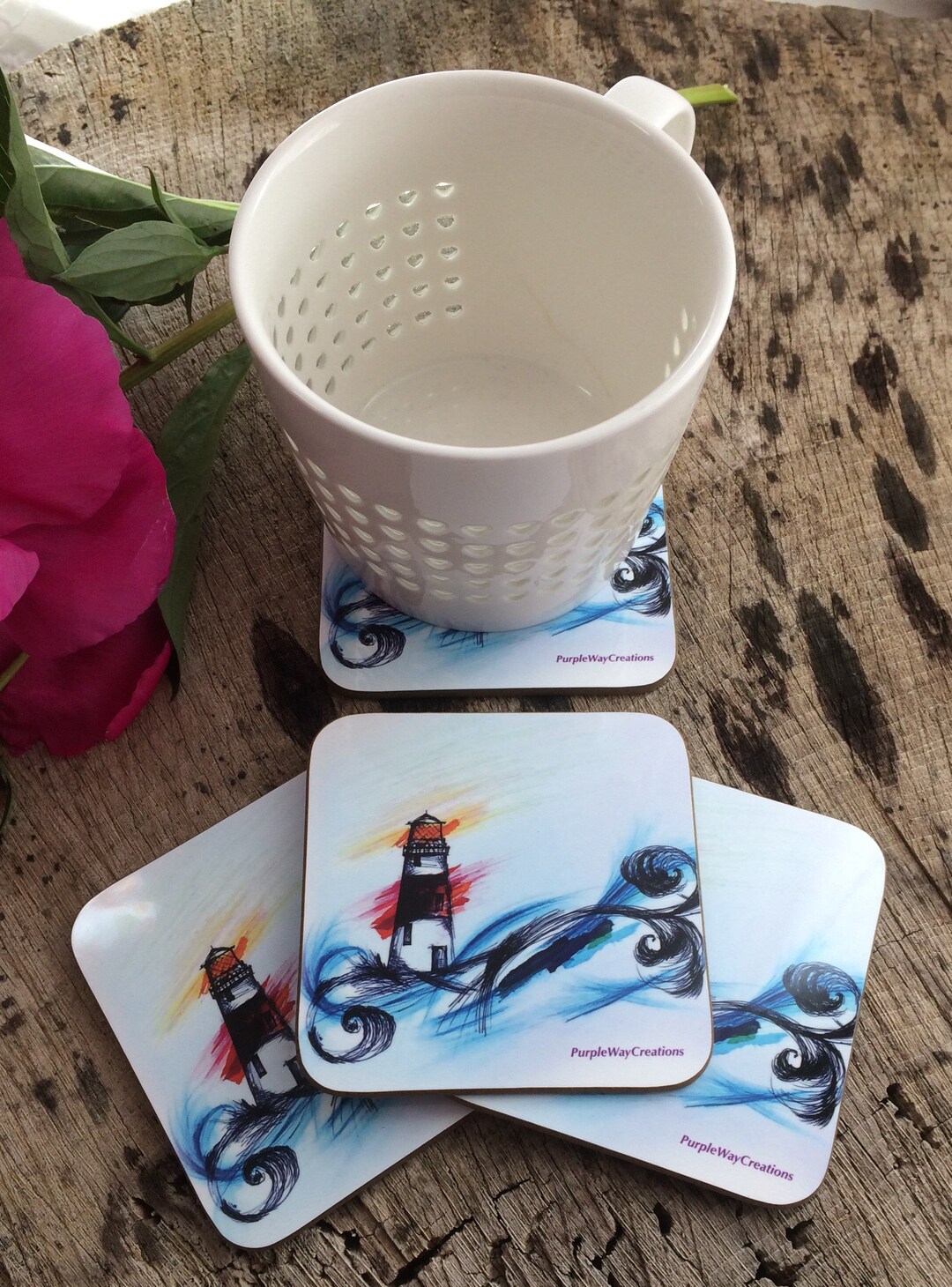 Lighthouse Coasters - Etsy